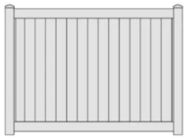 6' Tall Homeland Solid Privacy Vinyl Panel White with Aluminum Insert ...